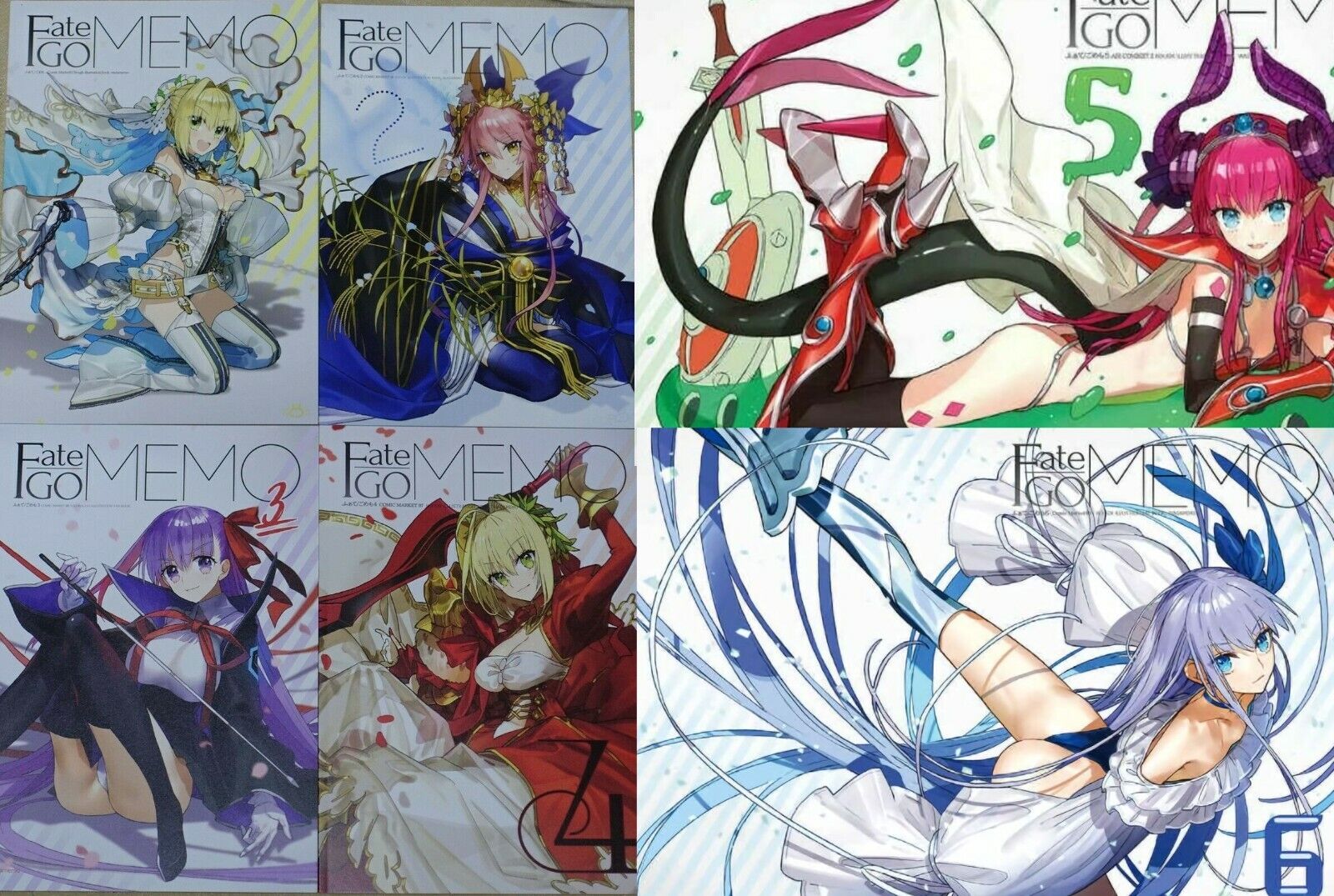 C99 WADA ARCO Fate FGO Fan Art Book Fate GO MEMO 1-6 Set Wadamemo Pre- – q to Japan